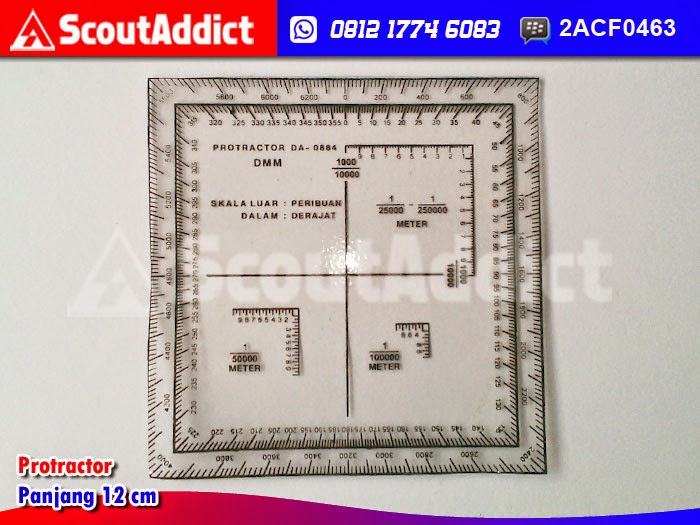 Kompas Bidik, Penggaris Protracktor ~ Kedai Pramuka ScoutAddict Kediri