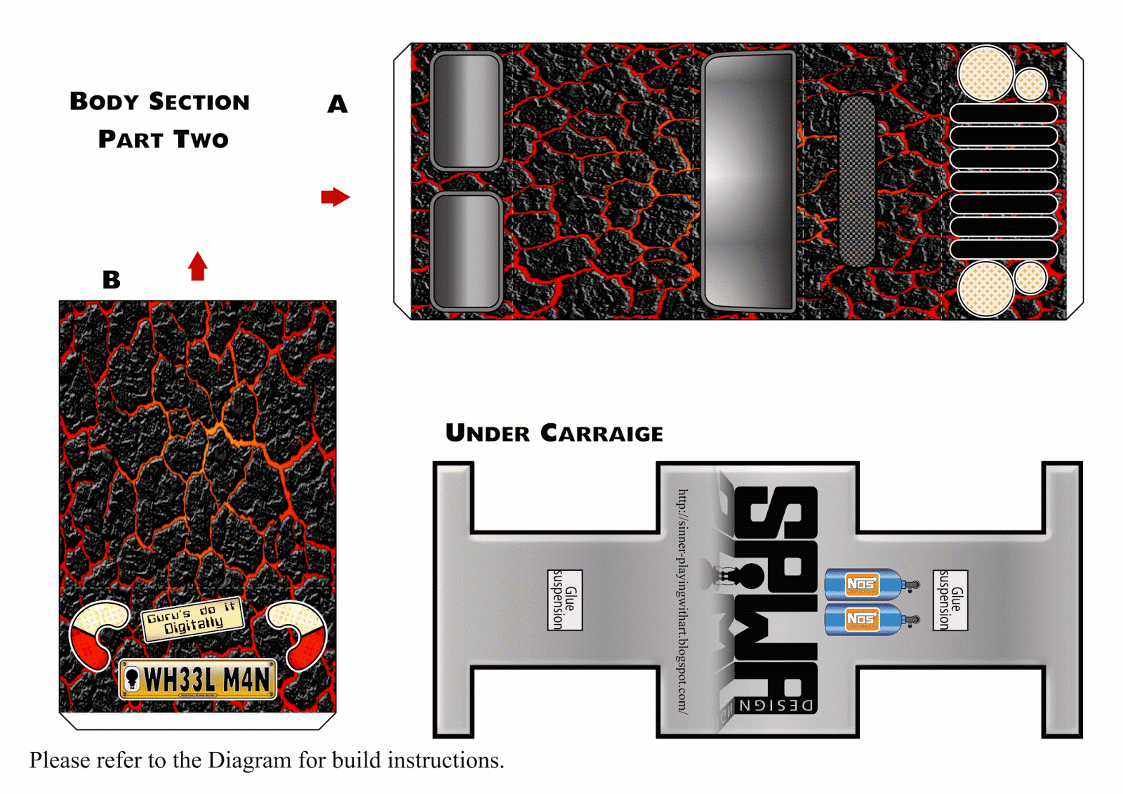 SP. Papel Modelismo: PaperCraft Monster Truk Magma