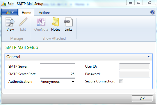 Navision SMTP Setup and Uses