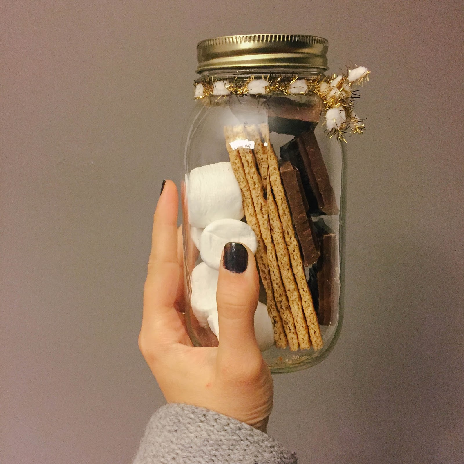 DIY Stocking Stuffer: S'Mores in a Jar.