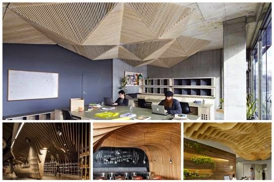 Office Furniture Solutions: Awesome Wood Ceiling Designs!