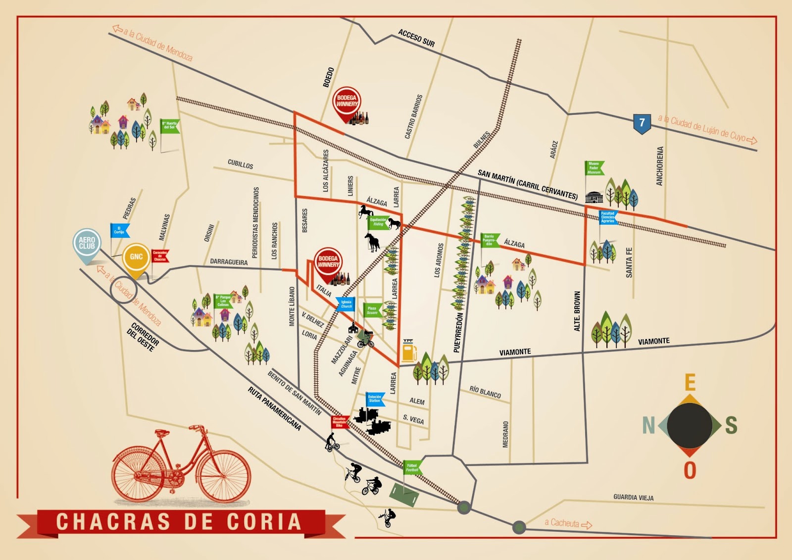 Chacras de Coria On Line: Mapa de Chacras