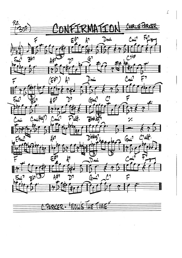 Charlie Parker - Confirmation | Partituras para Violonchelo