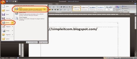 Cara Untuk Print Lembar Kerja Pada Microsoft Word 2007 - Tutorial ...