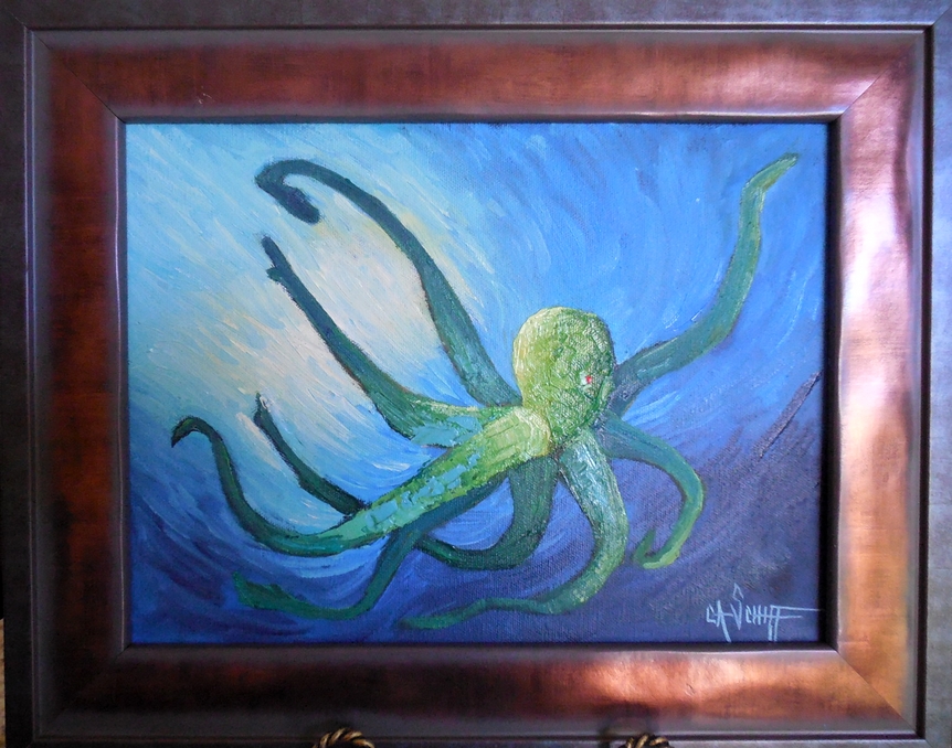 Octopus Oil Painting