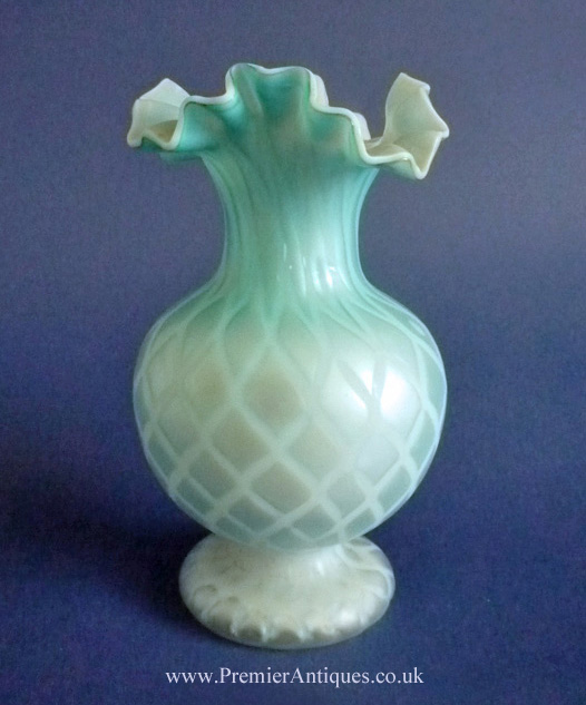 Premier Antiques: Thomas Webb Cased Blue Diamond Satin Glass