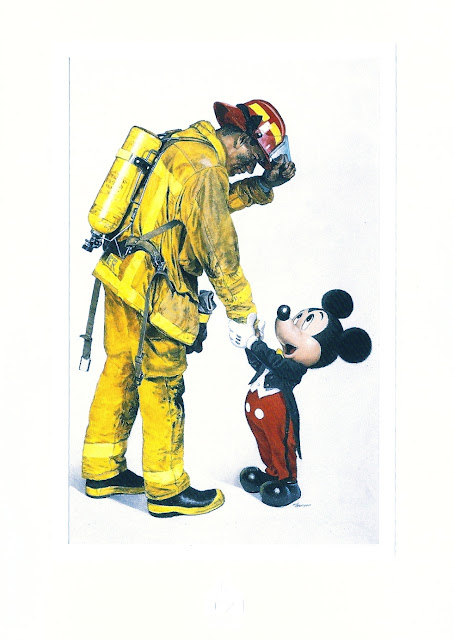 My Favorite Disney Postcards: Mickey Mouse and the Firefighter