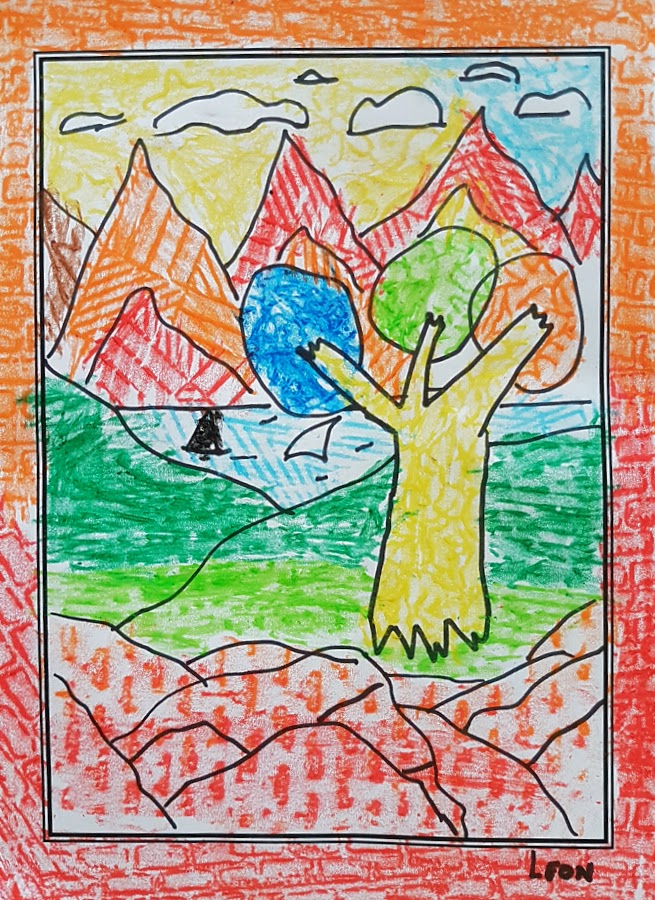 Gr8 Art Fun!!: Texture Landscapes