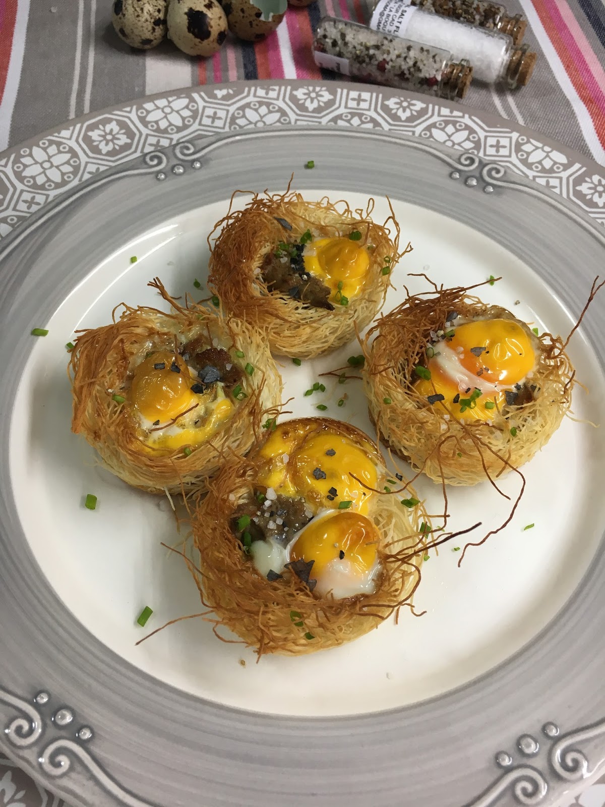 Las recetas de Martuka: Nidos De Pasta Kataifi Con Huevos De Codorniz Y ...