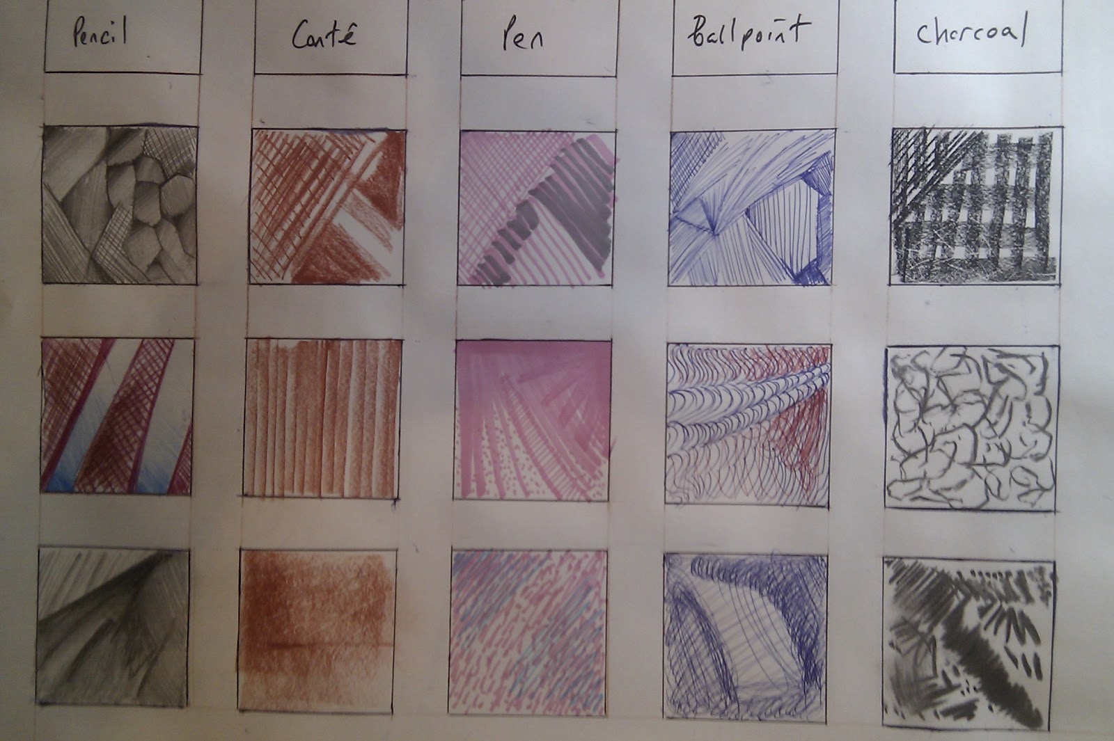 Dan Wood OCA Drawing 1: Exercise : Mark-making techniques