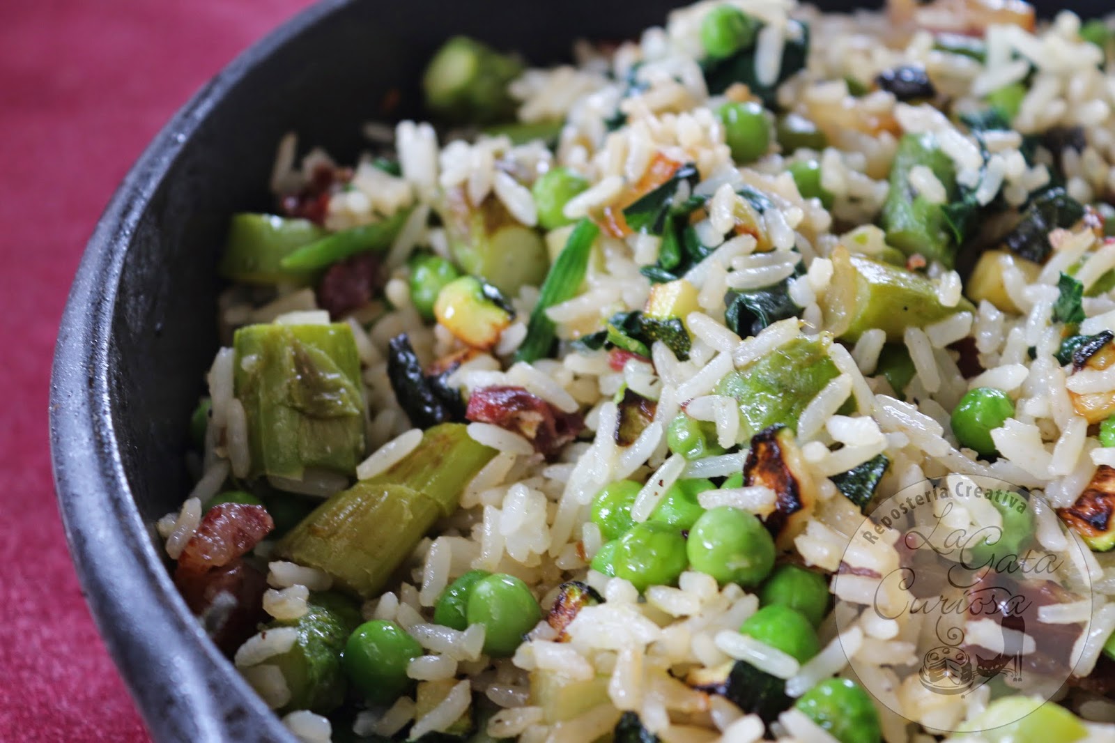 La Gata Curiosa: ARROZ SALTEADO EN VERDE