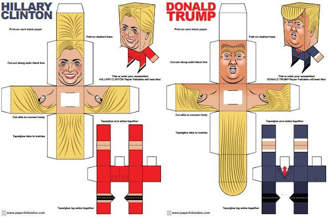 I Giochi di Carta - papercraft - papertoy: Hillary Clinton - Donald ...