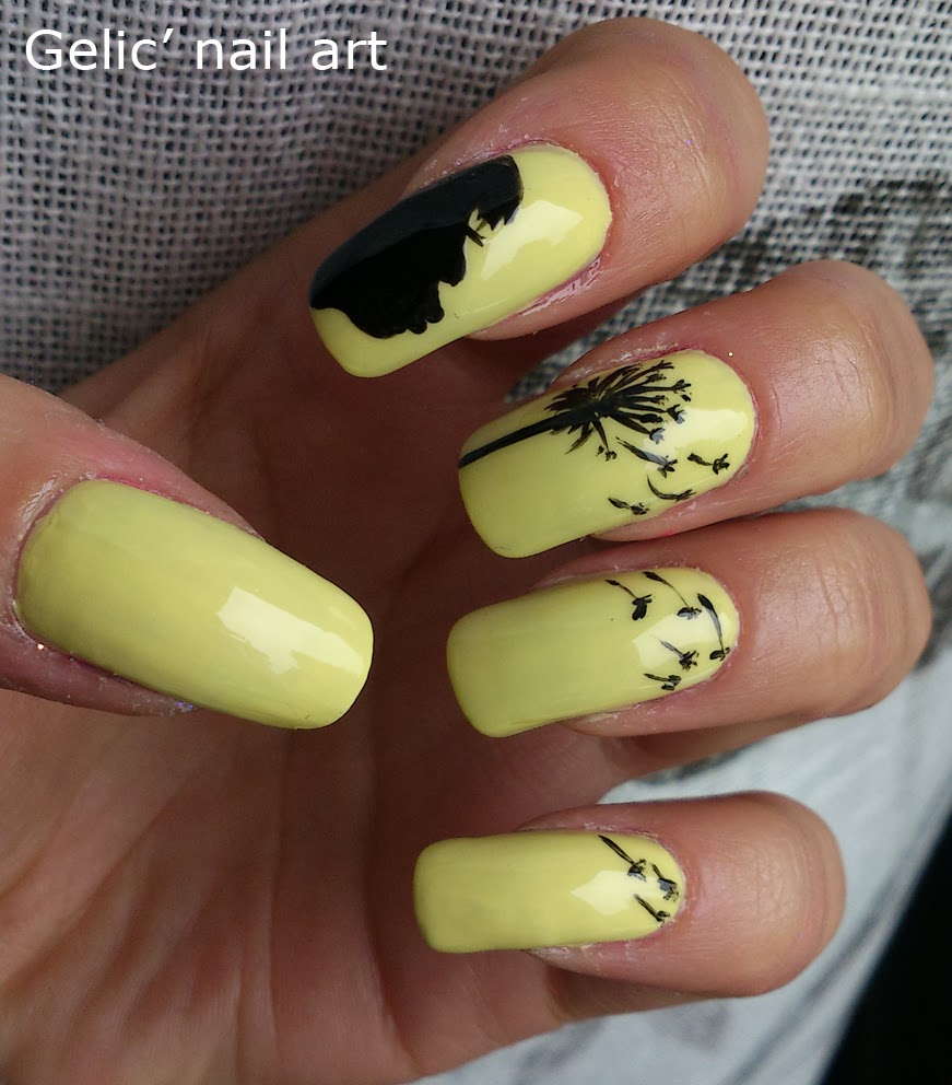 Gelic' nail art: 31DC2013 Day 31; Dandelion nail art