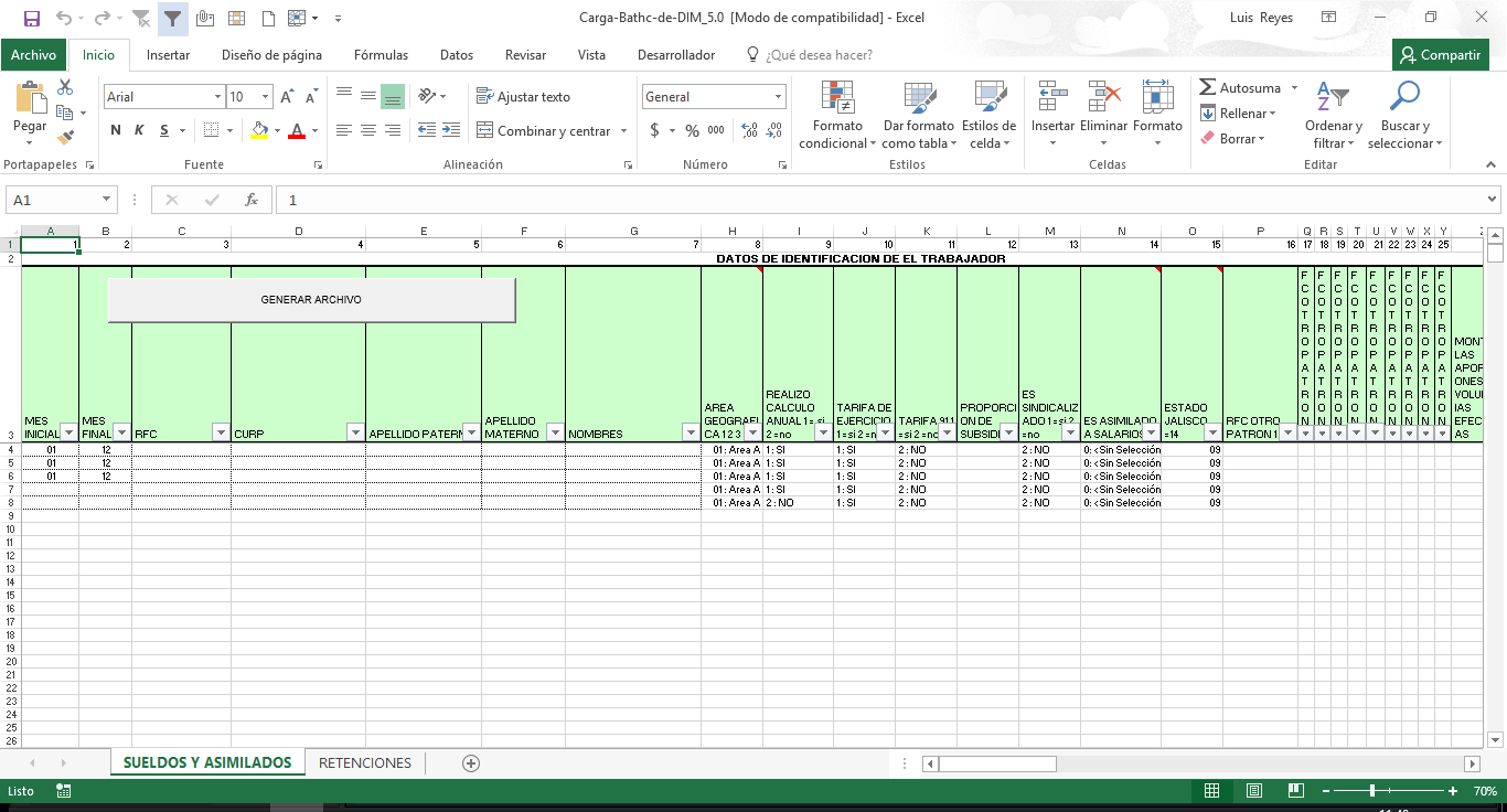 Carga Batch Dim 5 0 En 2017 Calculos Contables