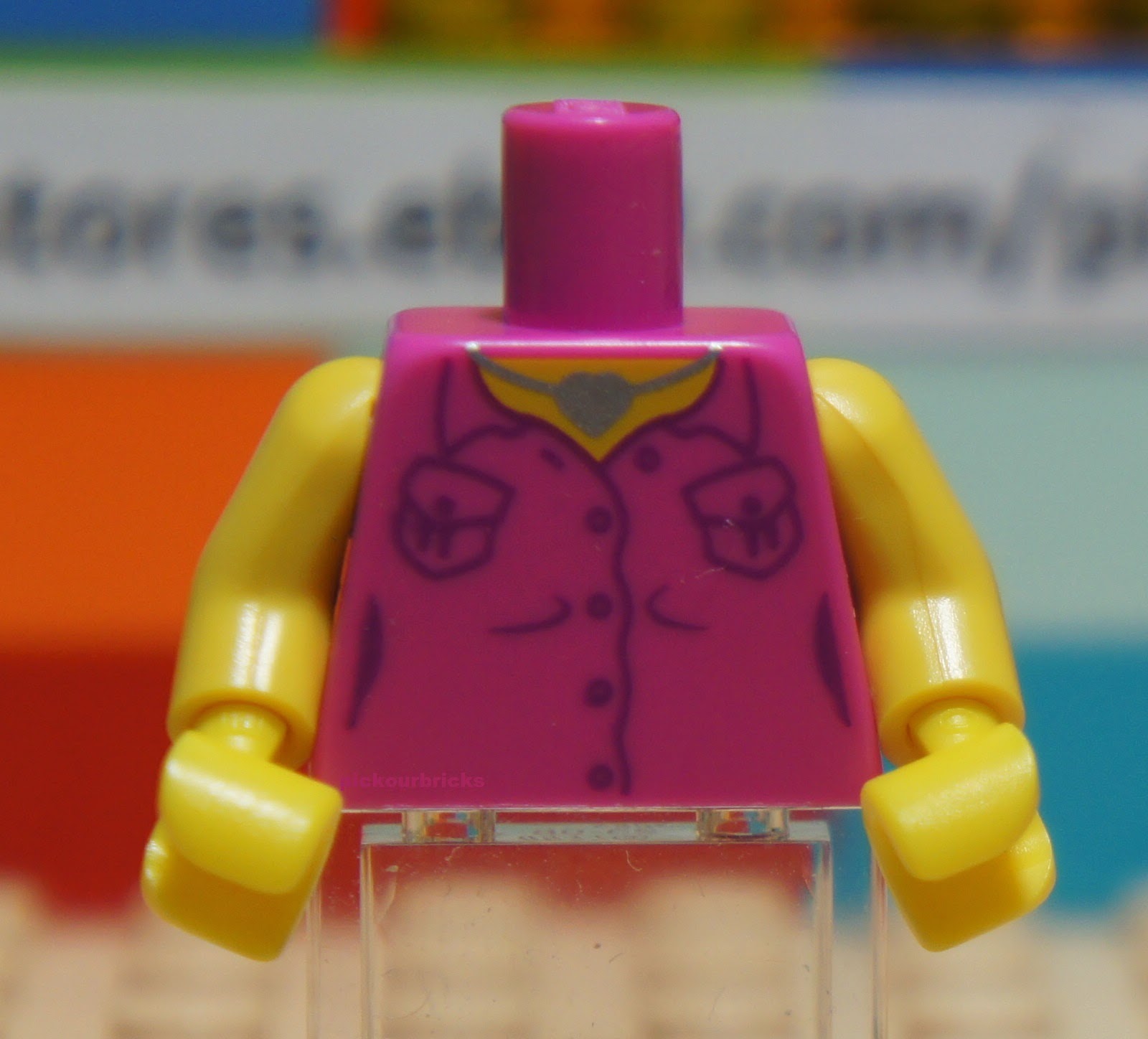 Lego Pink Torso Body Part for Girl Lady Minifigure w Heart Necklace ...