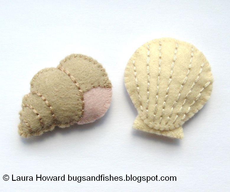 Bugs and Fishes by Lupin: How To: Make Mini Felt Shells