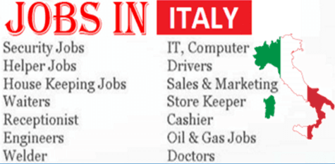 Jobs Open at Many Categories in Italy