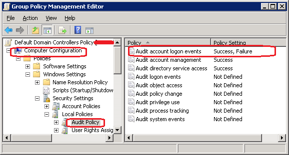 Enable Active Directory Logon/Logoff Audit events