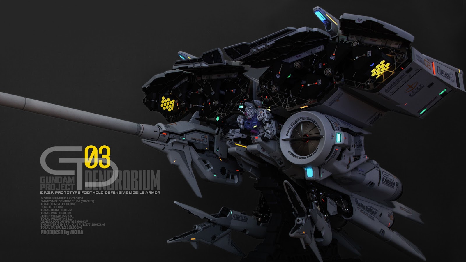 Custom Build: HGUC 1/144 RX-78 GP03 Gundam GP03 Dendrobium + LED