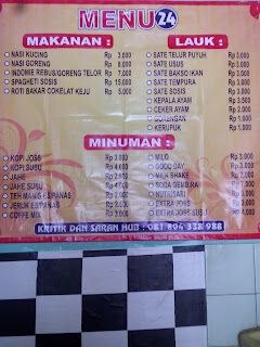 Angkringan 24: Daftar Menu Angkringan 24