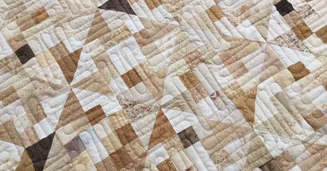 Fabadashery Longarm Quilting: Neutral Quilt made by Carys