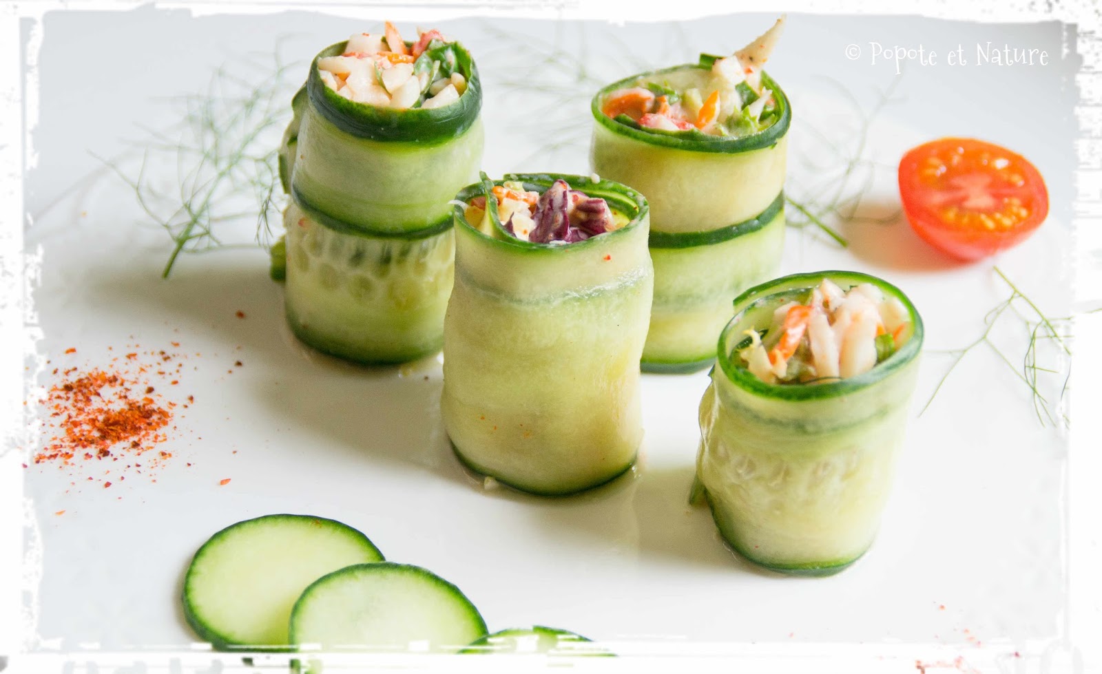Popote et Nature: Une entrée avec du concombre qui présente bien et ...