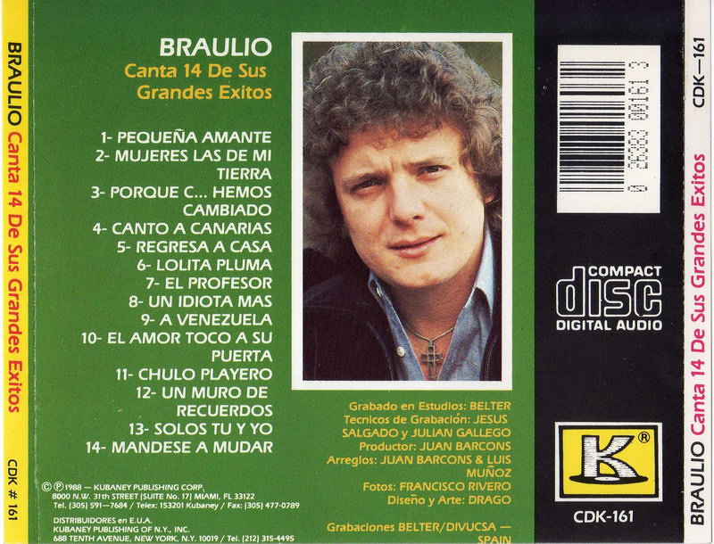 ENTRE MUSICA: BRAULIO - Canta 14 de sus grandes éxitos