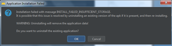 Cara Mengatasi Install Failed Insufficient Storage Android Studio ...