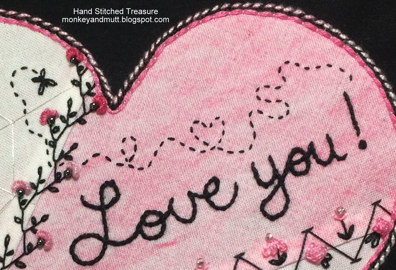 Hand Stitched Treasure: Embellished CQJP 2018 January Block