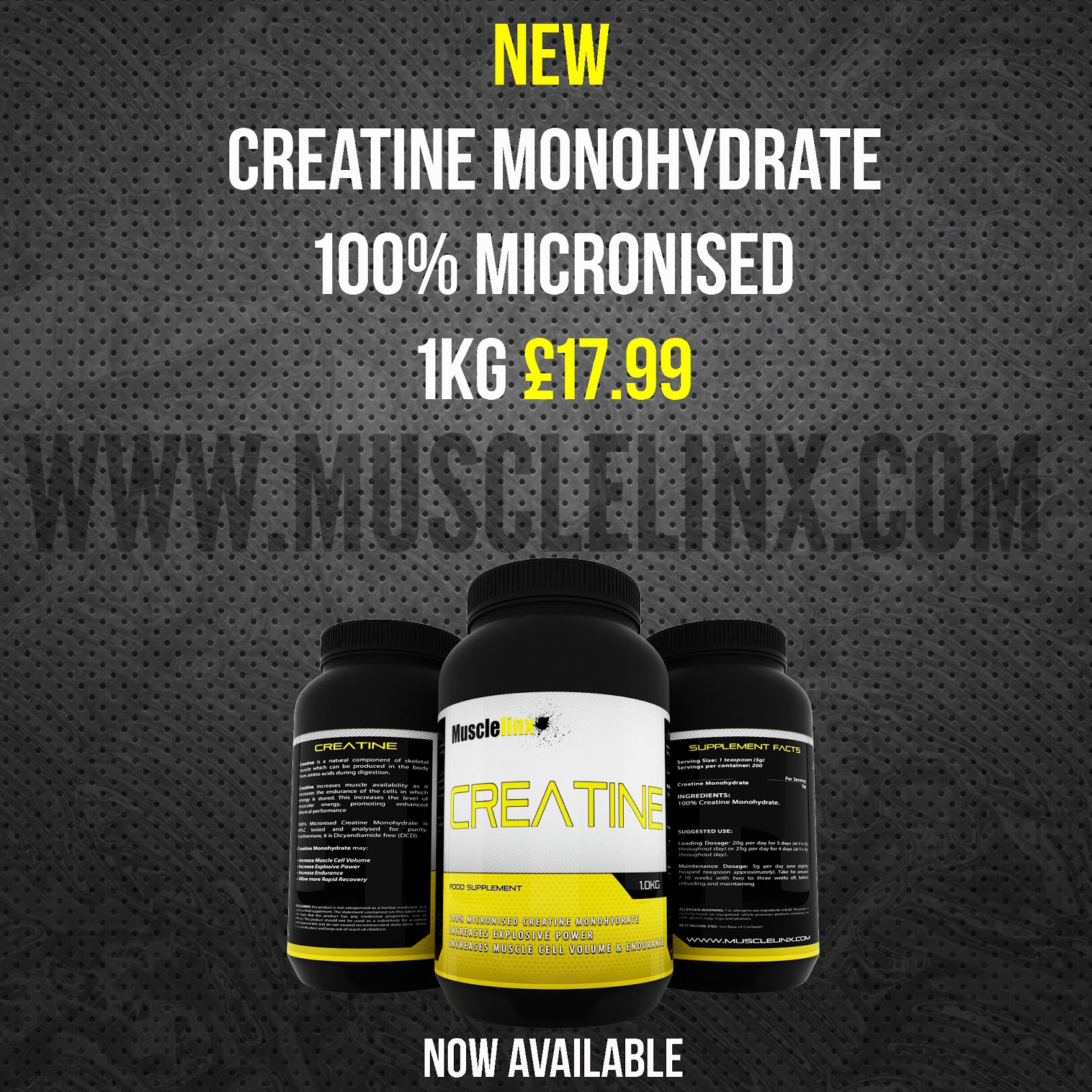 MuscleLinx: NEW Creatine Monohydrate by Musclelinx.
