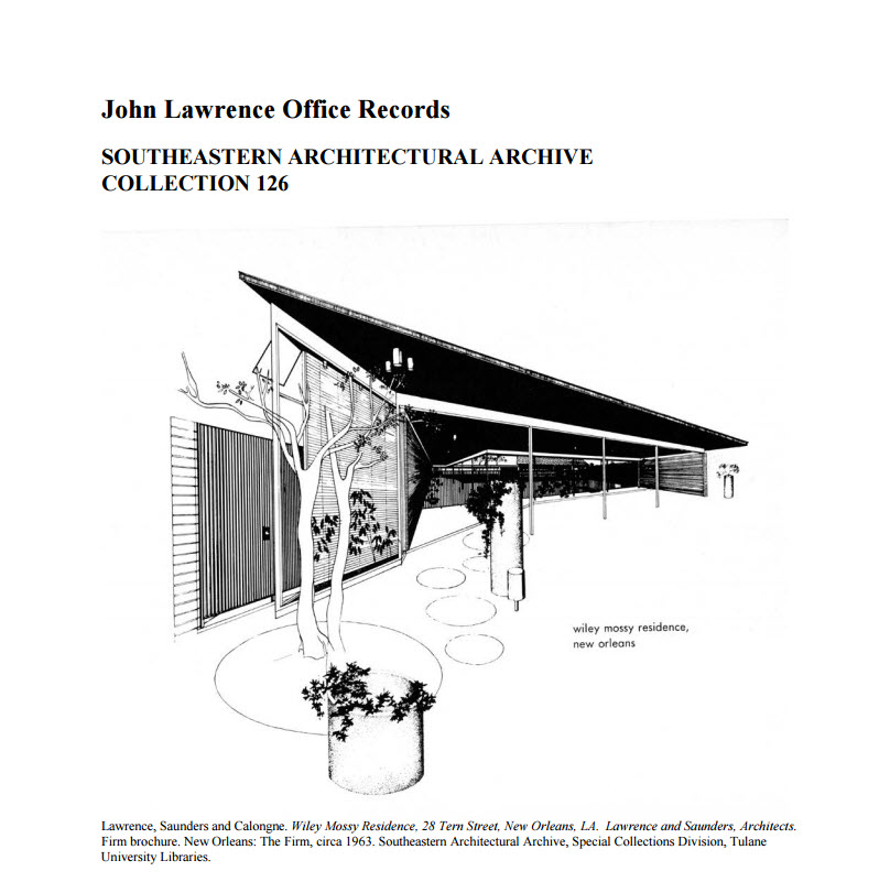 Architecture Research: NEW! John Lawrence Finding Aid