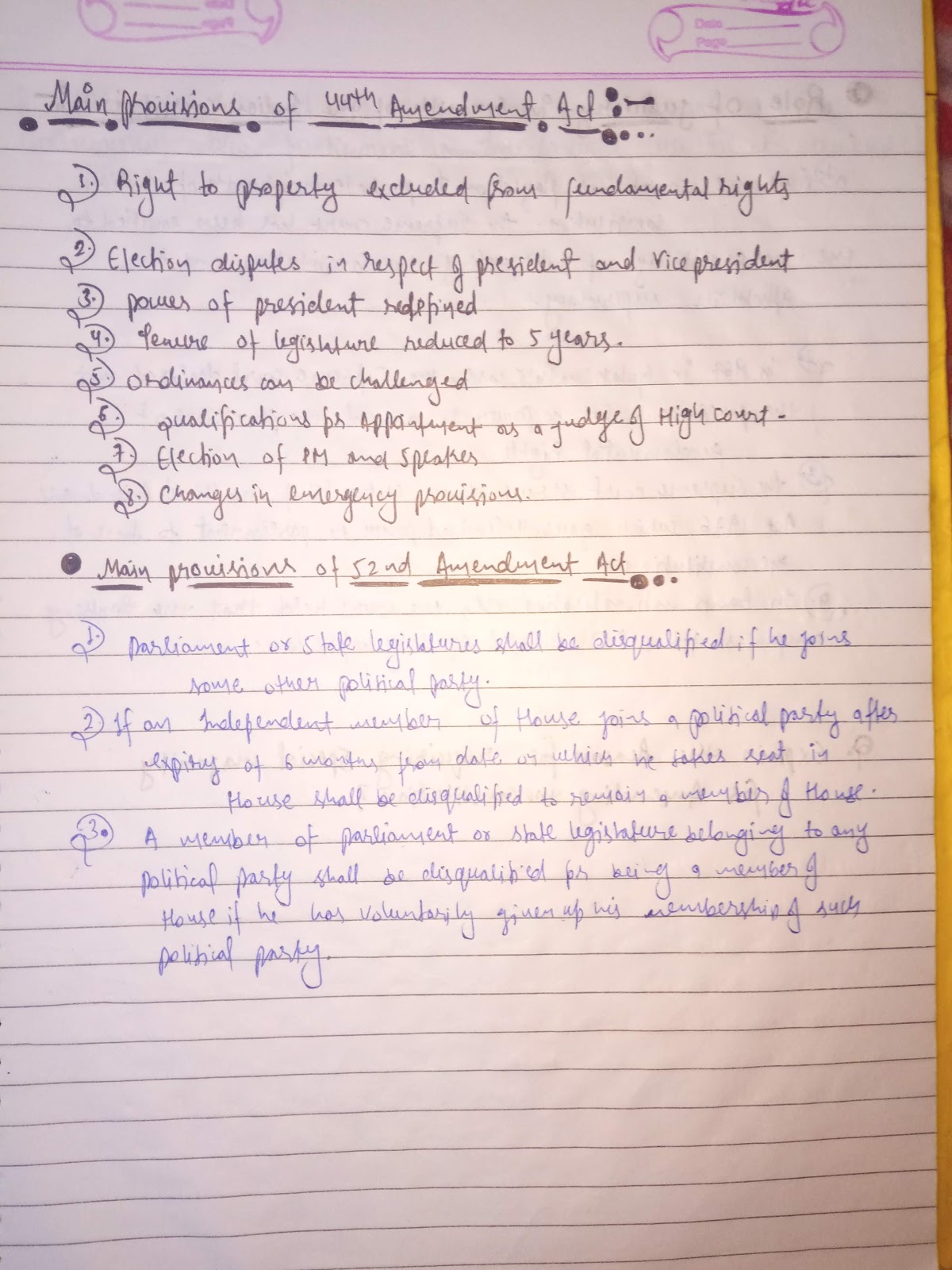 Handwritten Notes of Constitution As A Living Document - class 11th ...