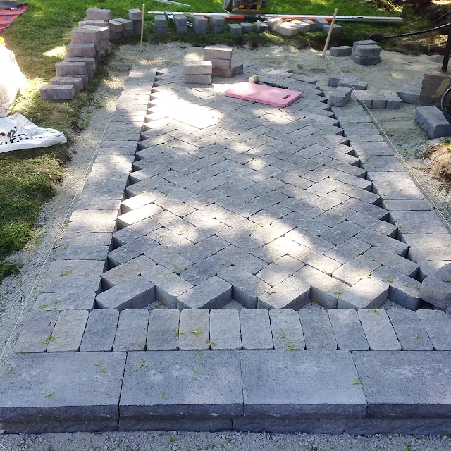 Project Walkway: How To Build A Walkway With Pavers - Rambling Renovators