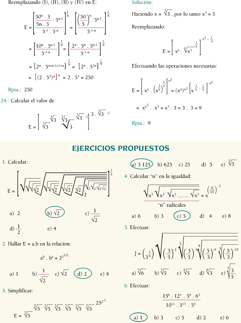 Leyes de Exponentes Fórmulas y Ejercicios Resueltos pdf
