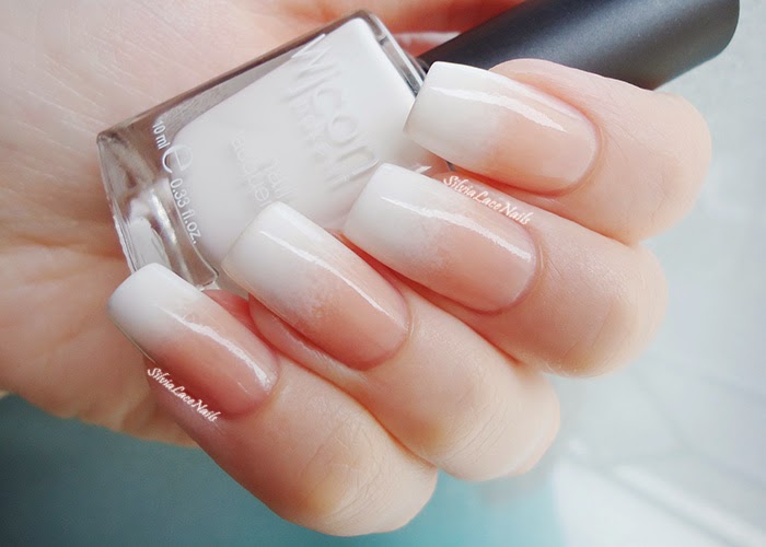 Silvia Lace Nails: Classic white french gradient nail art