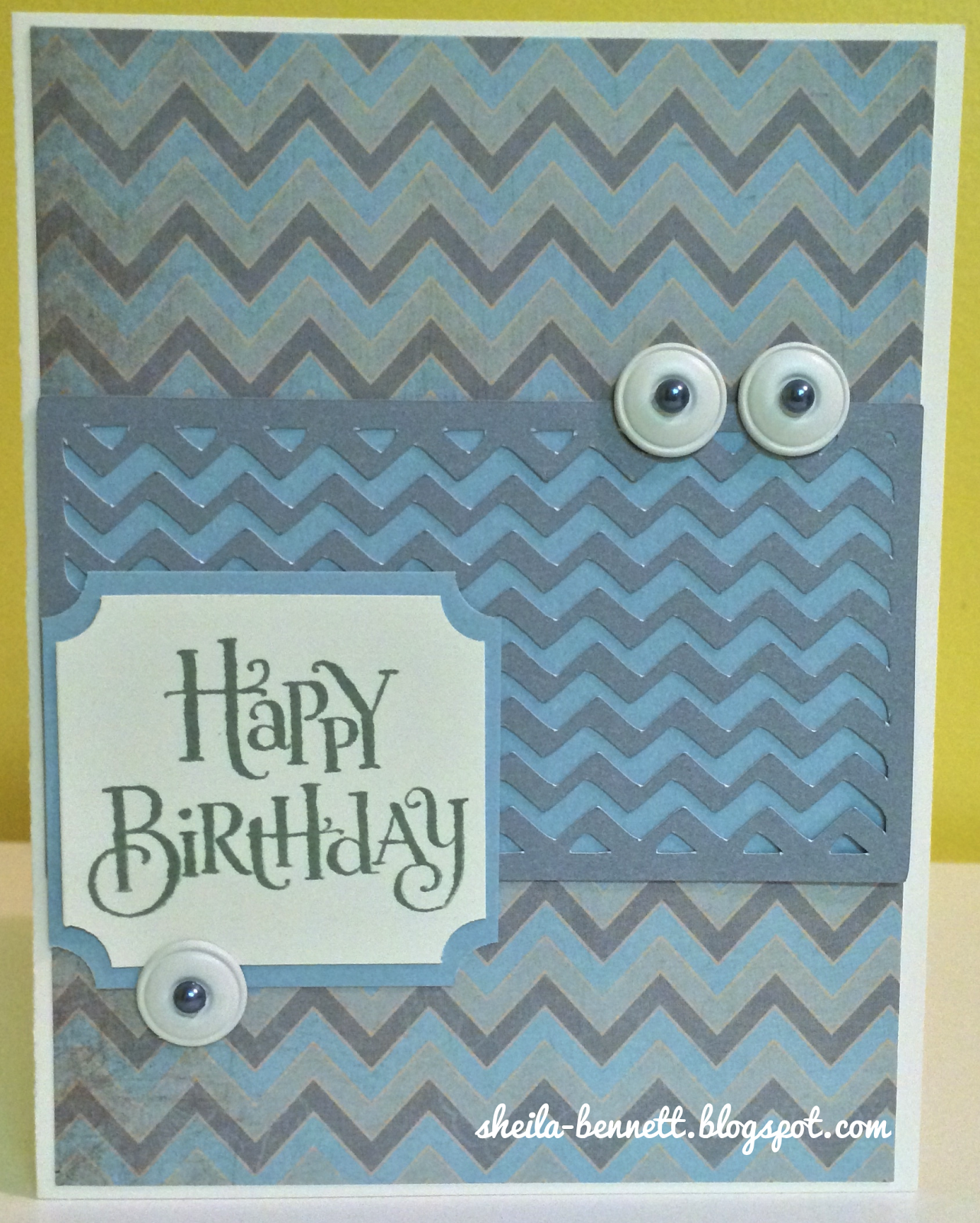 Sheila's Stamping Stuff: A Chevron Birthday (Technique Blog Hop)