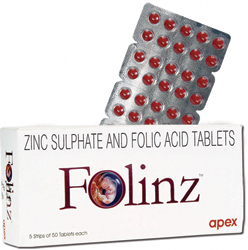 New Medicine Book: ZINC SULFATE FOLIC ACID TABLETS / FOLINZ