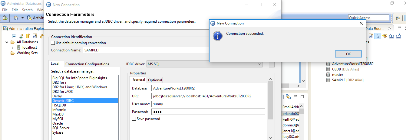 JDBC Driver using IBM Data Studio