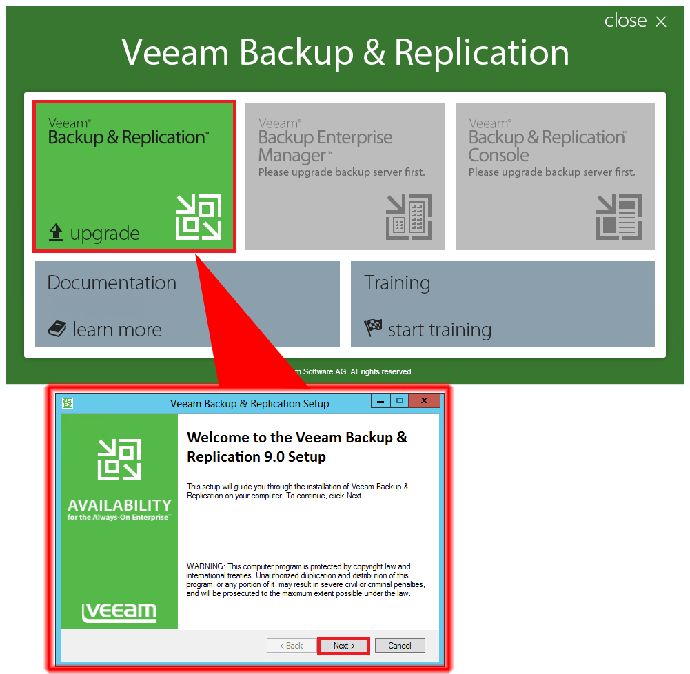 Pantallazos.es: Veeam Backup & Replication 9.0: Actualizar.