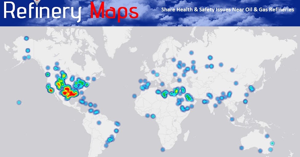 Heat Map of Oil and Gas Refineries Around the World.