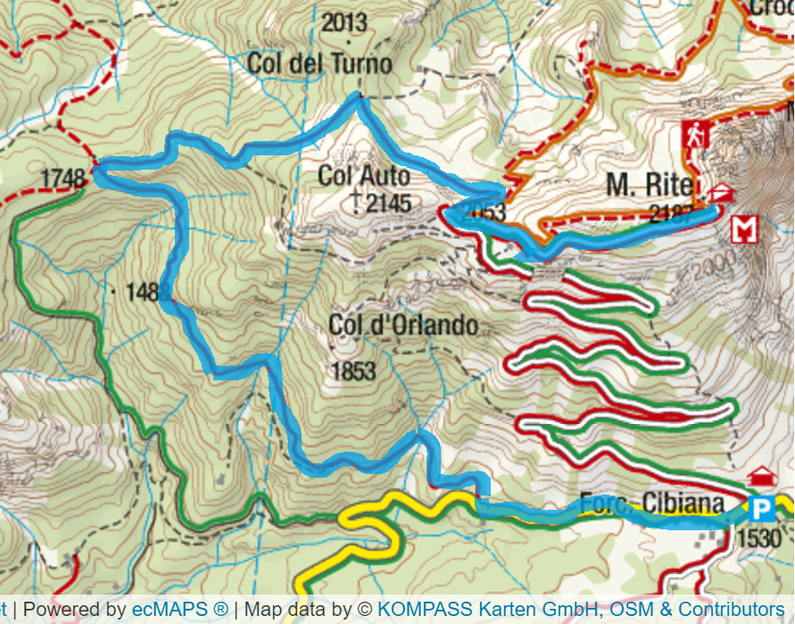 DISCESA DAL MONTE RITE ALLA LOCALITA' 4 TABIA'