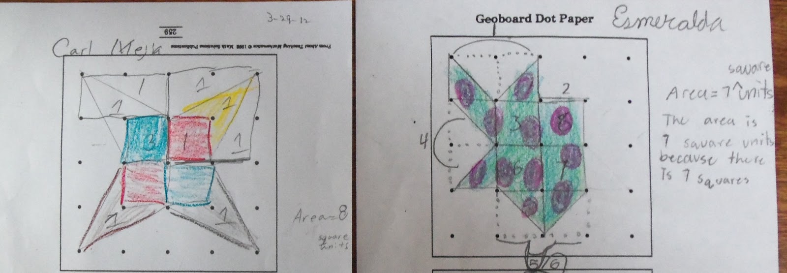 Mom and Me Math Activities: 6.G.A.1 Finding Area on the Geoboard