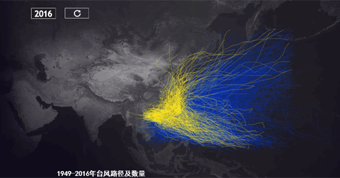50 Years Of Typhoons - Original Global Map