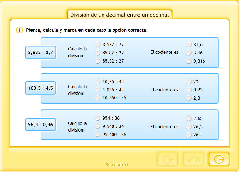 División con números decimales | Gela Proa