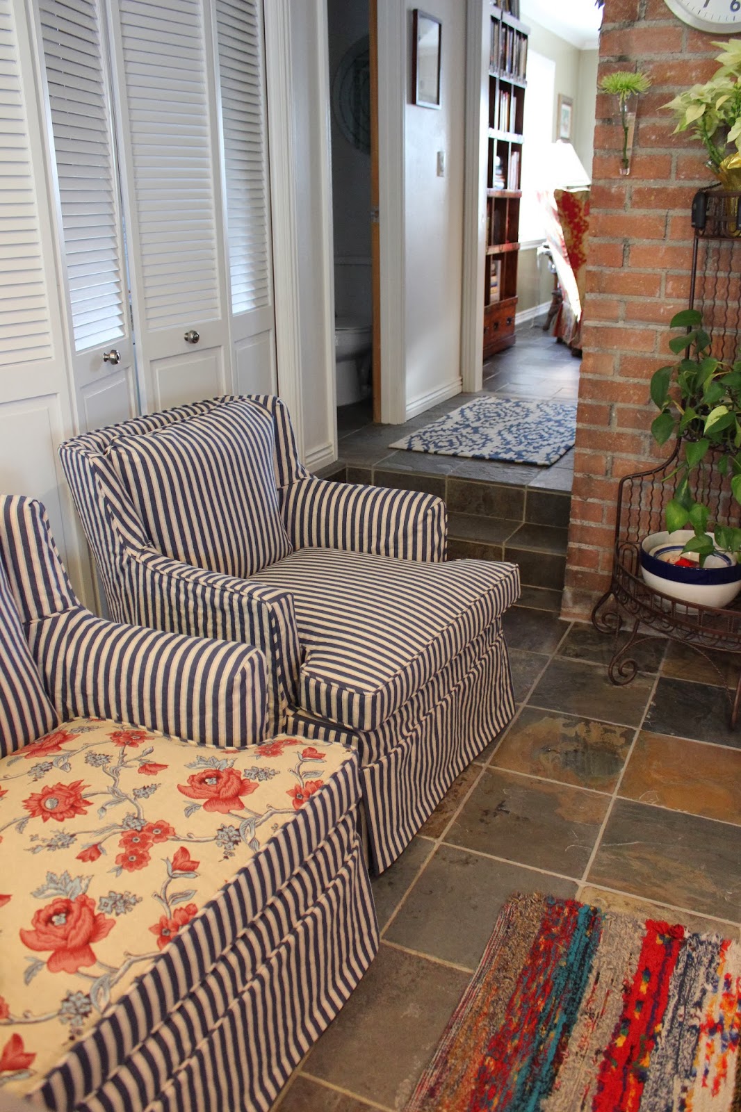 Custom Slipcovers by Shelley: Pair of Striped Chairs