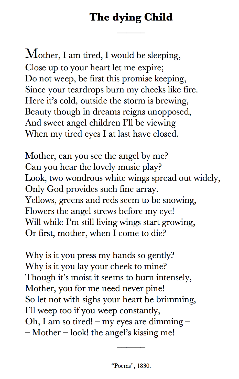 johnirons: Andersen's 'The dying Child'