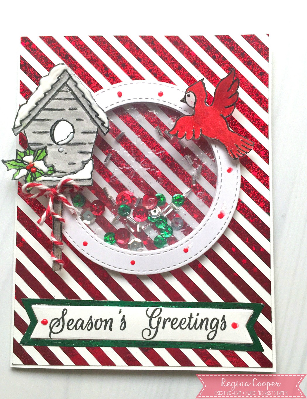 Sweet 'n Sassy Stamps: Season's Greetings Shaker Card