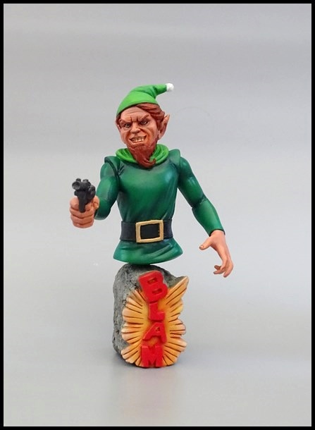NIMAJNEB SCULPTURE: Elf with a gun buste