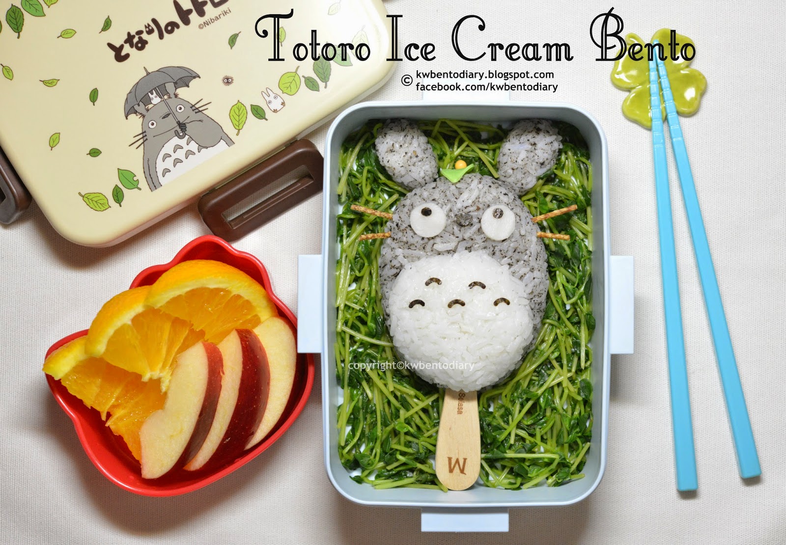 Karenwee's Bento Diary: Bento2014#Jul08~Totoro Ice Cream Bento