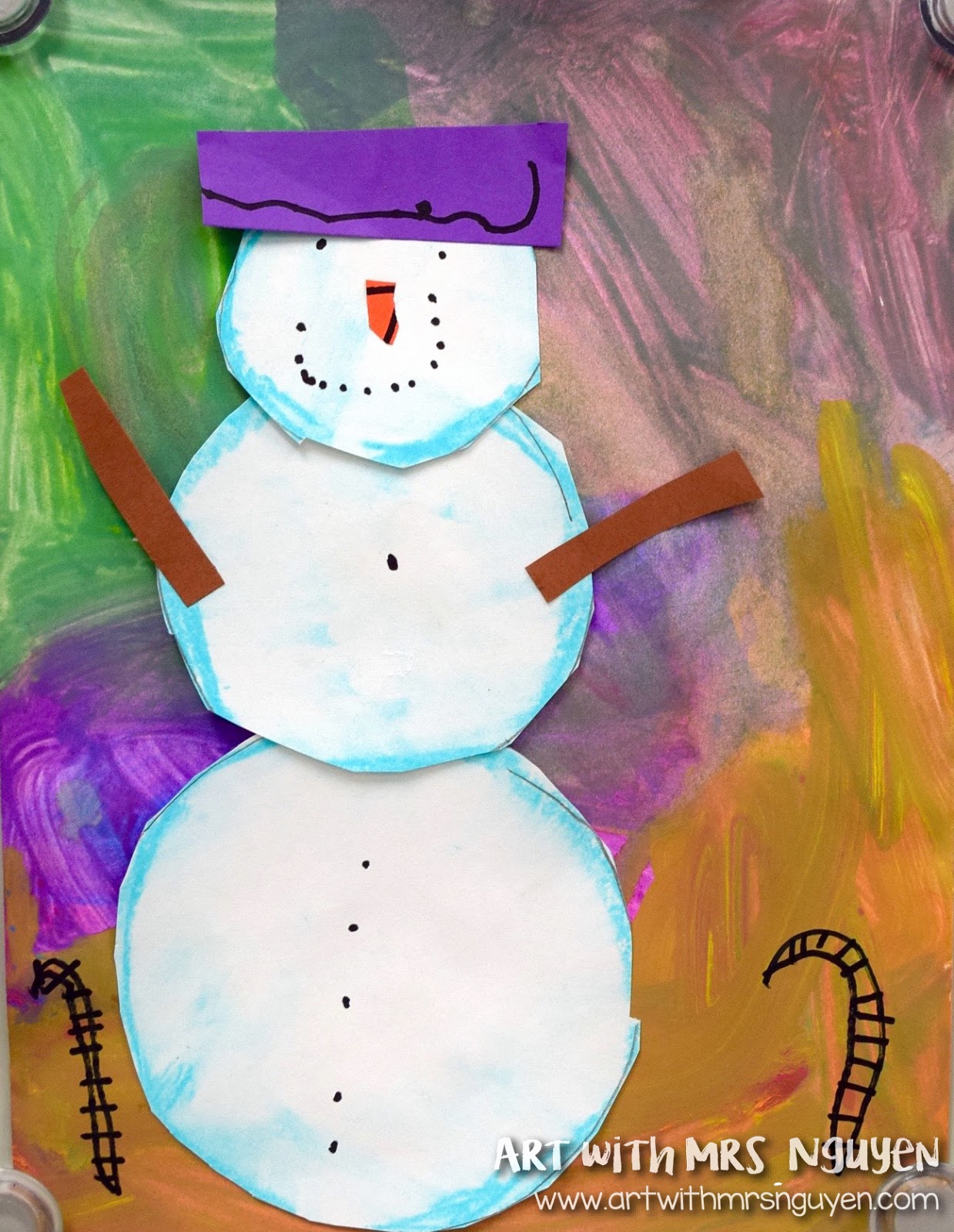Winter Snowmen (K) | Art with Mrs. Nguyen
